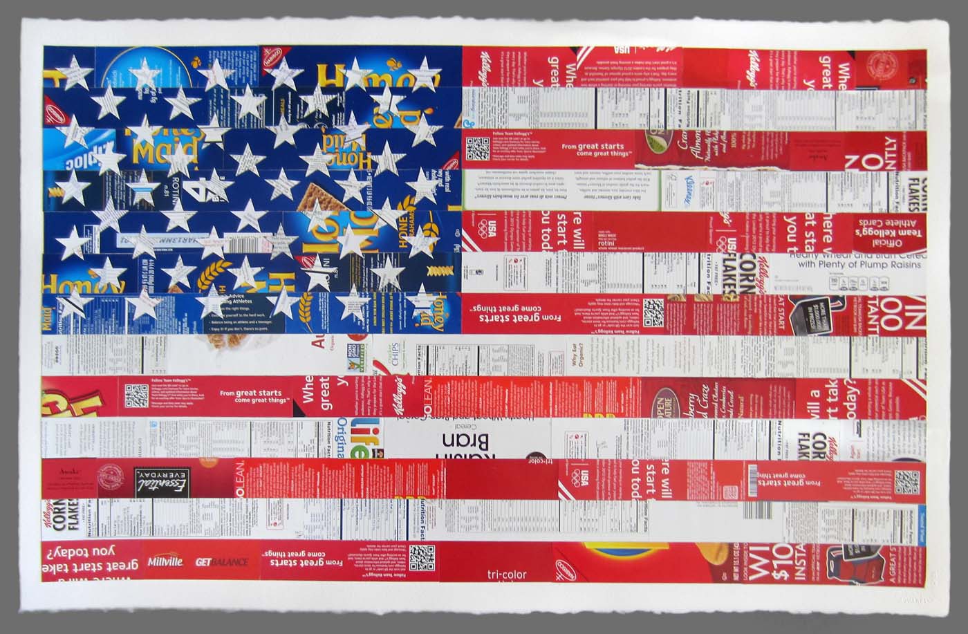 Michael McGuire: More Recycled Cardboard Flag Collages