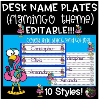 The Best of Teacher Entrepreneurs: Editable Desk Name Plates (Flamingo ...