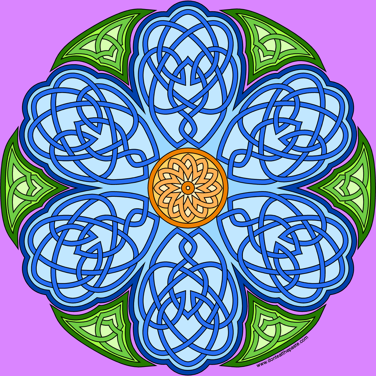 Don't Eat the Paste: Flower Knot Mandala to print and color