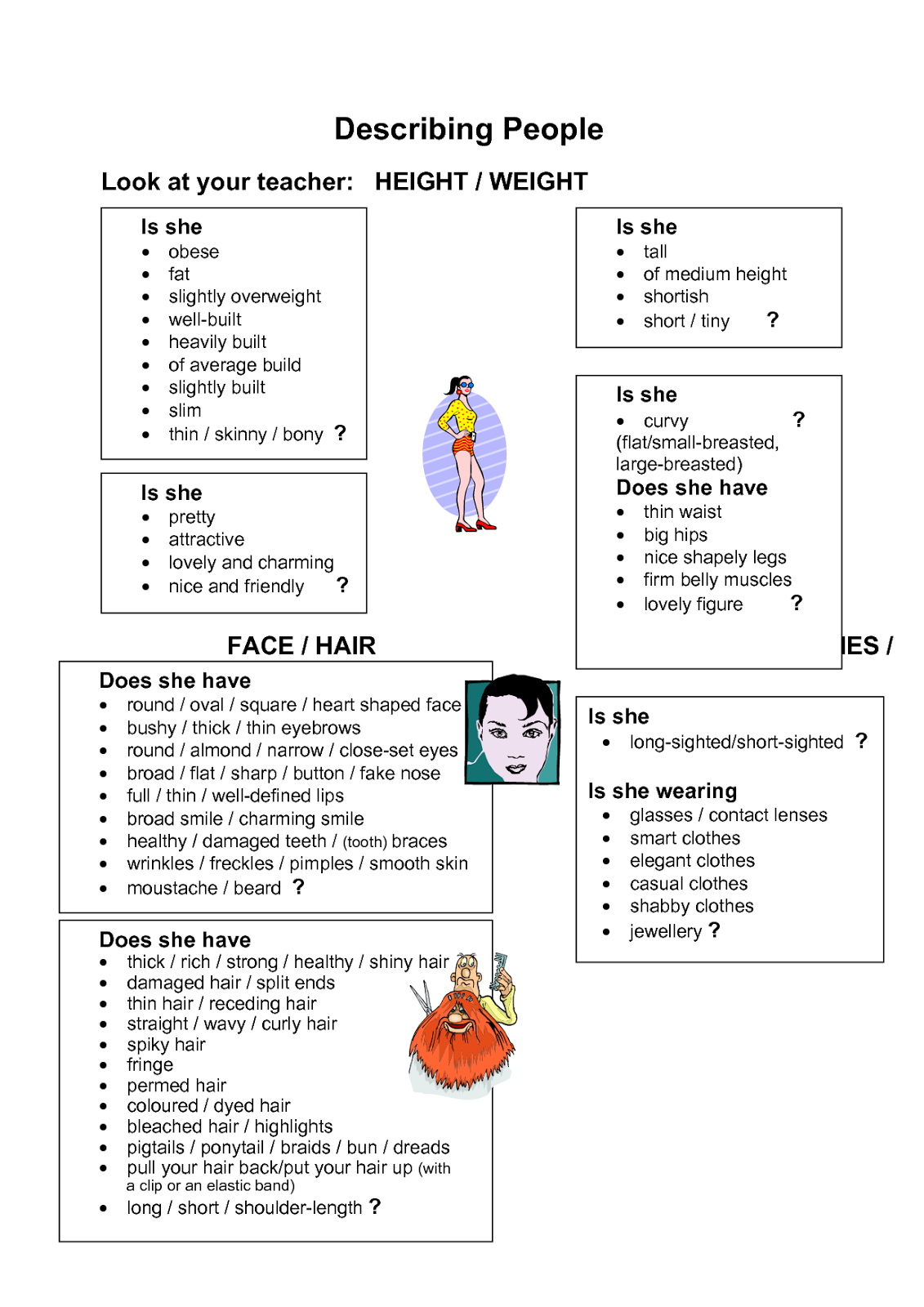 ENGLISH FUN: DESCRIBING PEOPLE