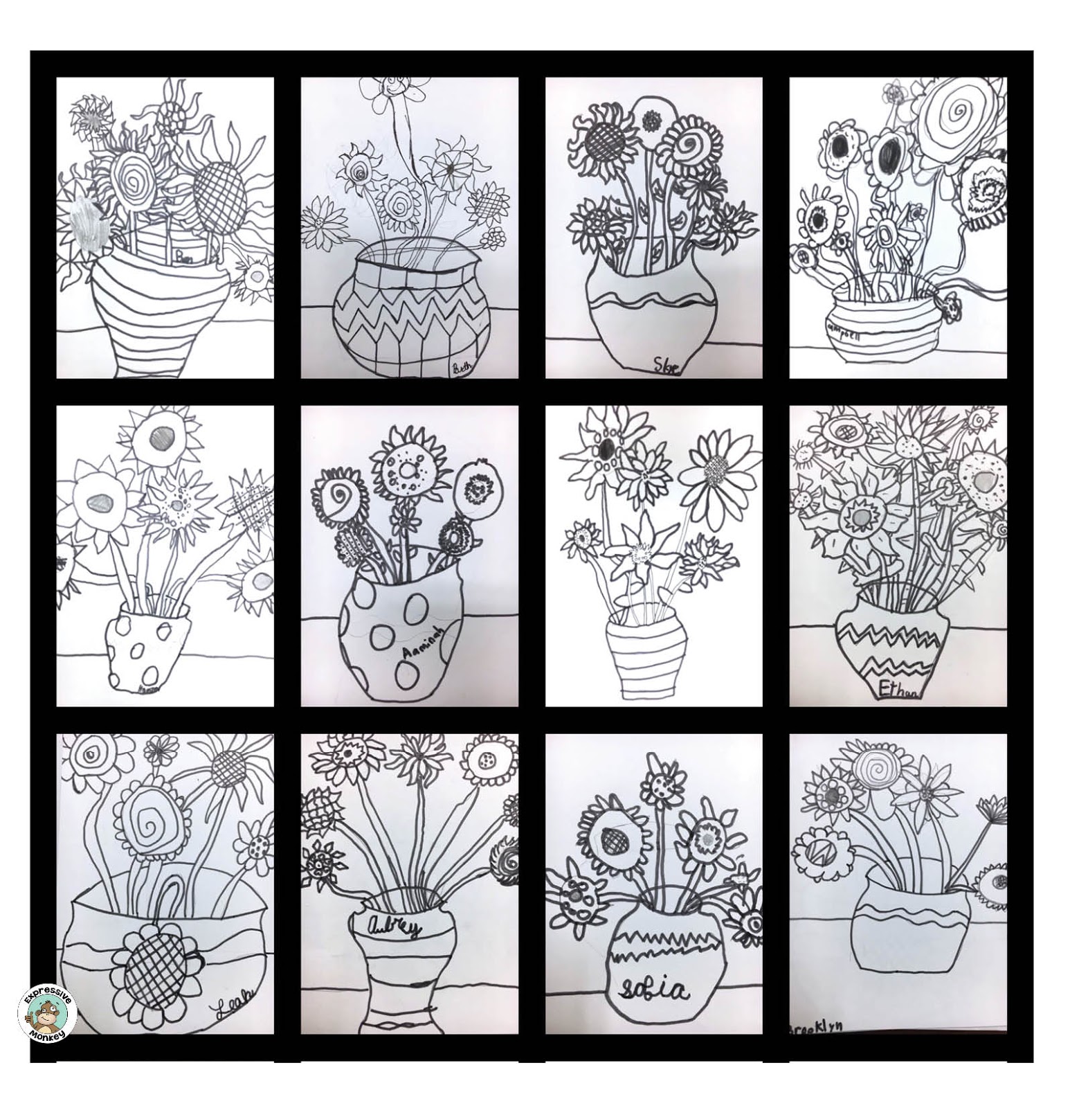 Descriptive Words in Art with Kids - Expressive Monkey