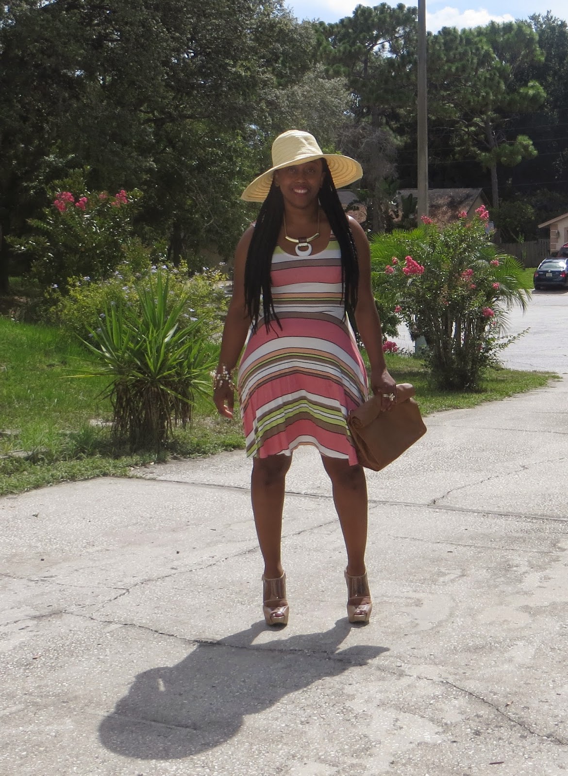 Oufit: Sundress, Sun Hat, and Suntan