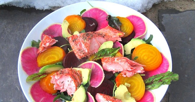 Slow Roasted Salmon w/ Beets & Avocado