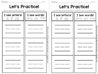 Colors and Kindergarten: Core Words Centers