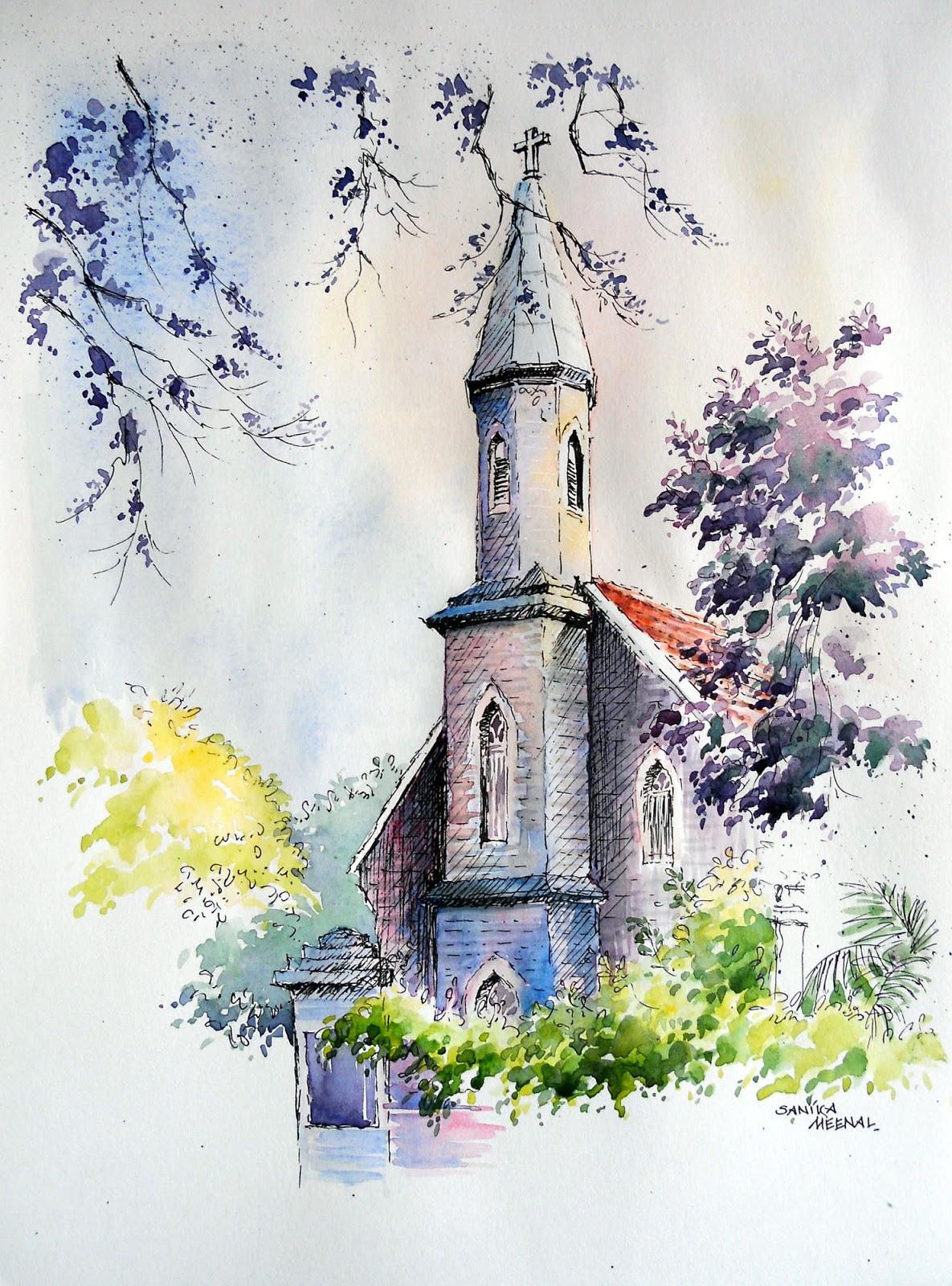 ArtEWorld by Sanika Dhanorkar: 57: Pen & Wash Sketch: St. Xavier's ...
