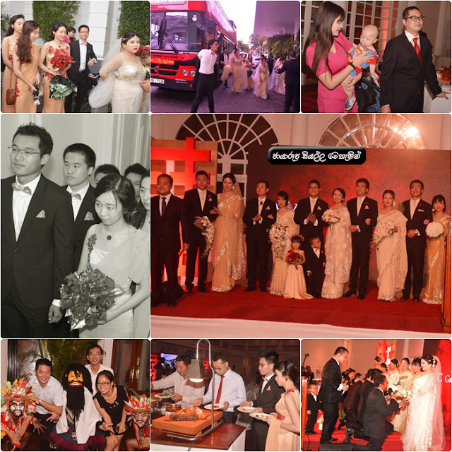 A dozen of Chinese damsels in wedlock simultaneously in Sinhala style ...