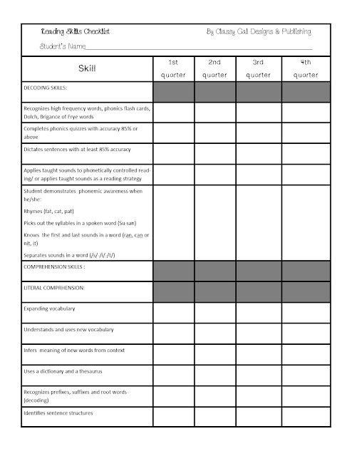 Classy Gal Designs and Publishing: Teacher Tools for Reading