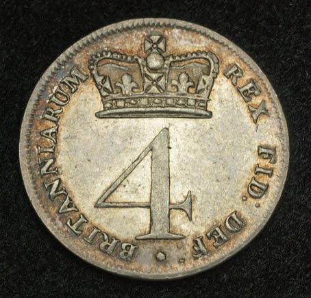 Coins of Great Britain 4 Pence Silver Coin of 1820, King George III ...