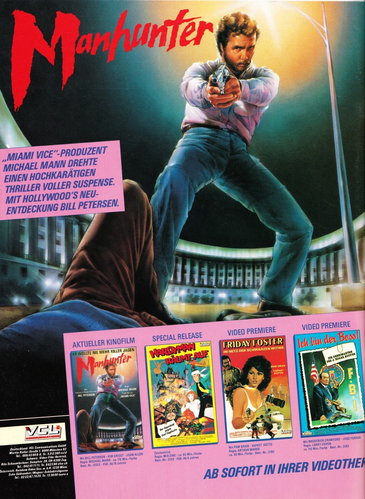 80s Movie Posters - Filmplakate der 80er: Manhunter aka Blutmond (1986)
