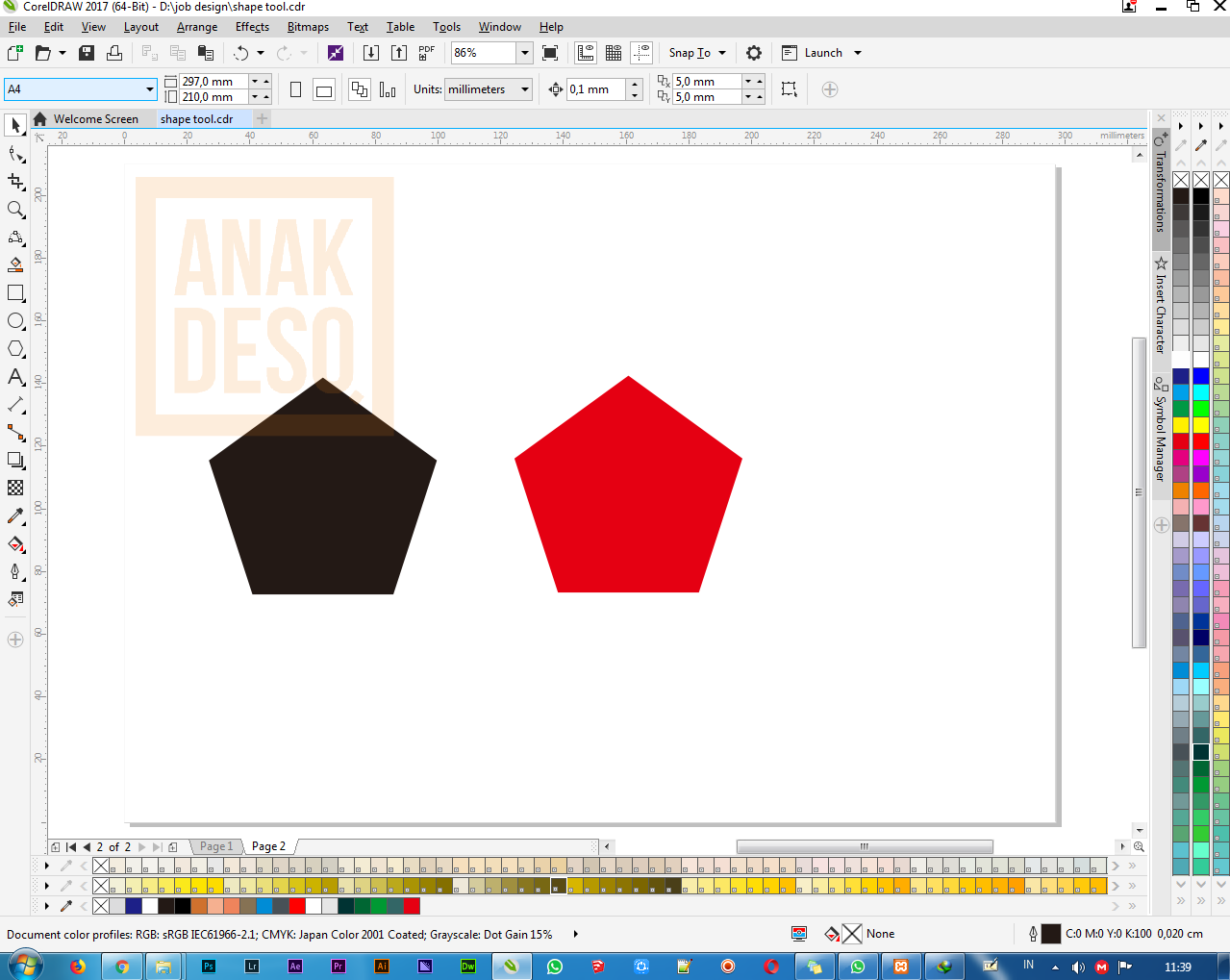 Cara Membuat Logo Segi Lima Dengan Shape Tool | Anakdeso.com