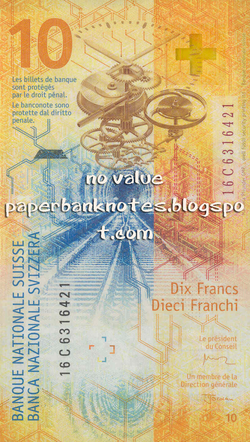 europe: Switzerland - 10 Francs 2017 Hybrid Notes
