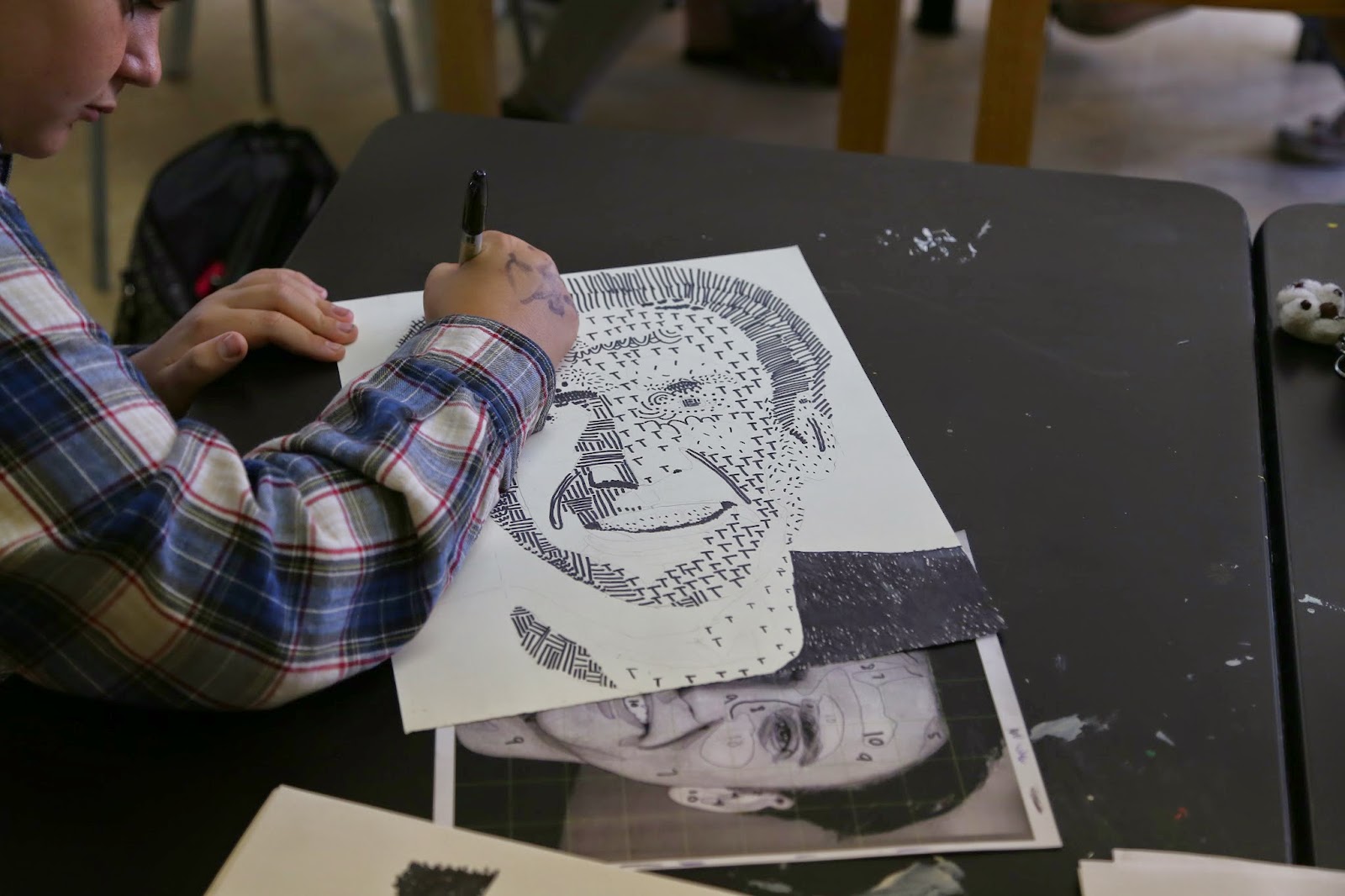 Grauer Art: Line technique drawing, 8th Grade Art