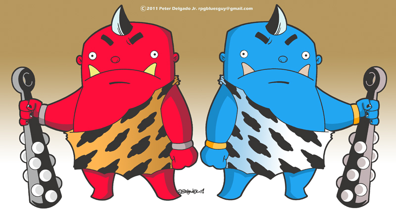 Peter Delgado Jr. Sketch blog: Red oni, Blue oni...
