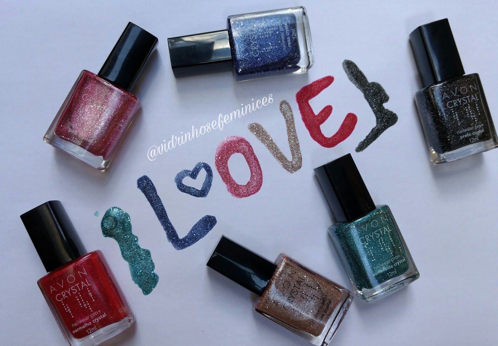 Swatches - Coleção Avon Crystal - Vidrinhos & Feminices