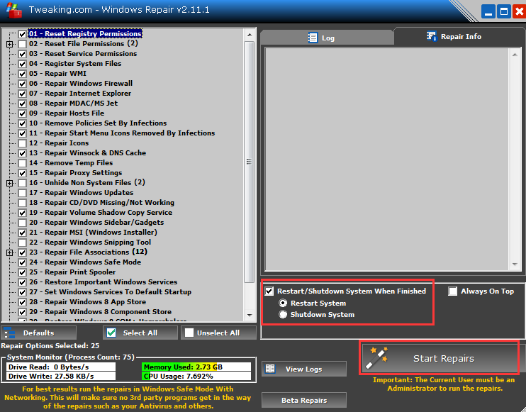 Windows Repair v2.11.1 Download Free 2019 - Black Apps Store
