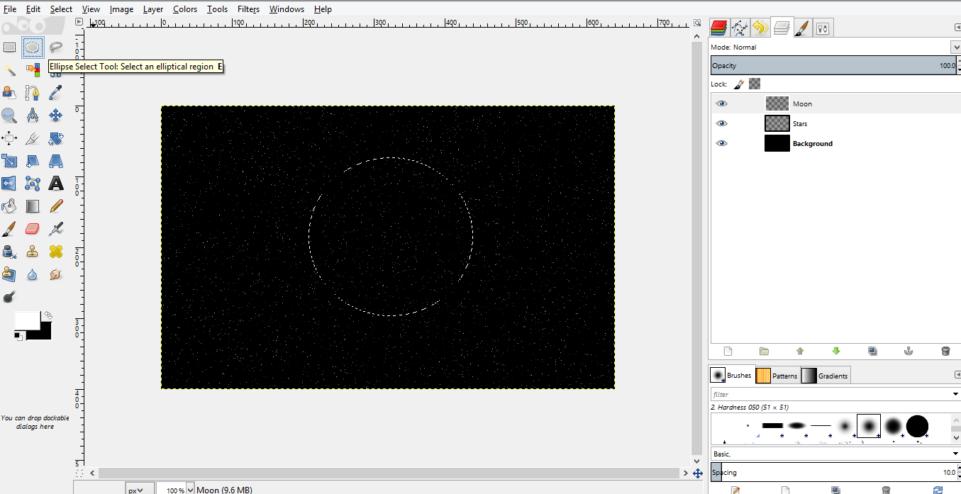 Gimp drawing an ellipse - formlula