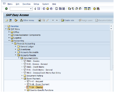 F-54 Clearing Down Payment - SAP