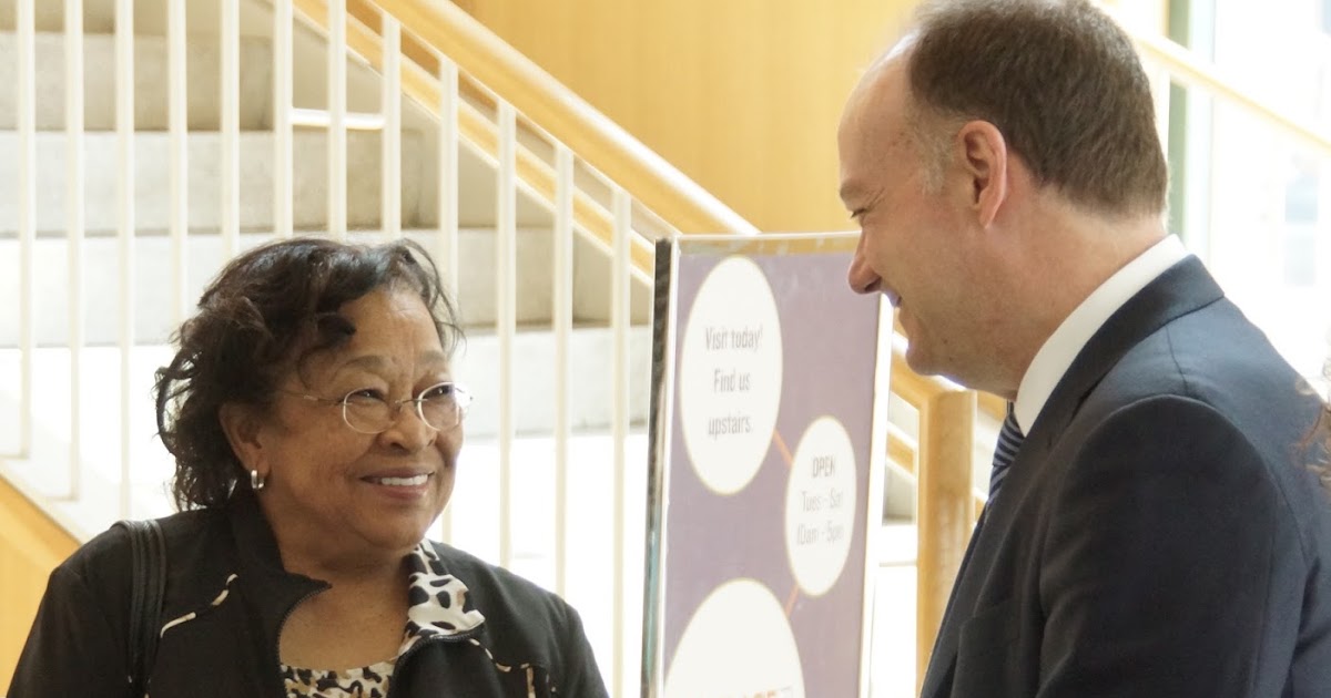 Georgetown University President John DeGioia meets Pat Bayonne-Johnson