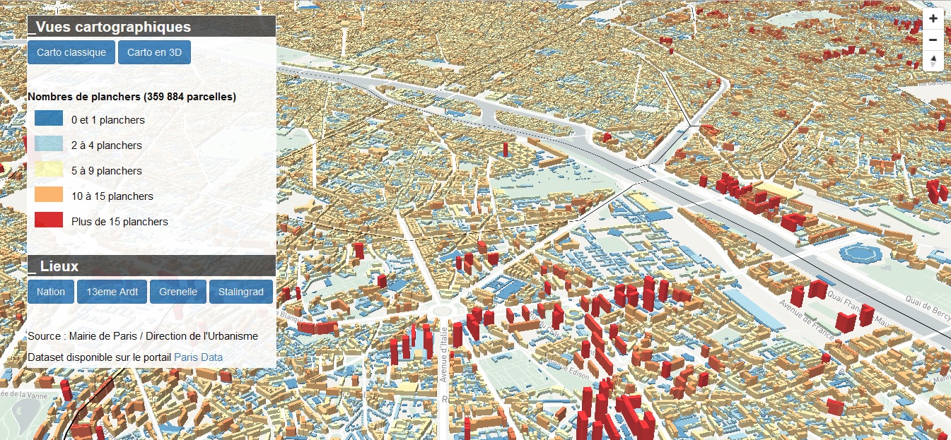 Cartographie numérique: Cartographie en 3D des bâtiments à Paris et ...