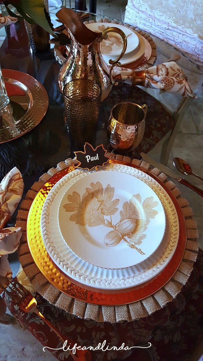 Our Coppery Fall Table | Life and Linda