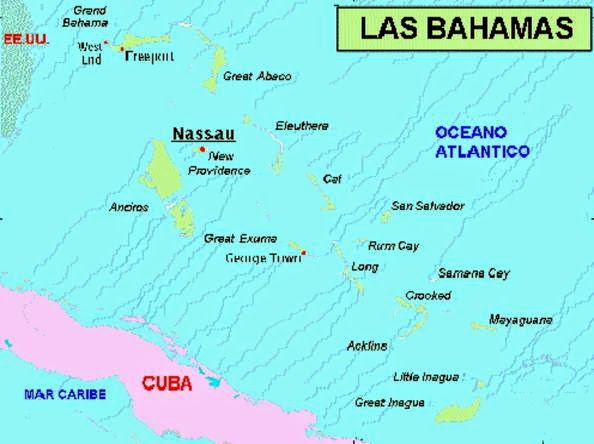 Patria y Unidad: Un poco de geografía. Mapa de las Islas Bahamas