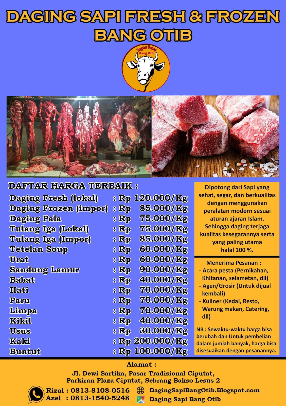 Kualitas Daging Sapi Fresh & Frozen Bang Otib