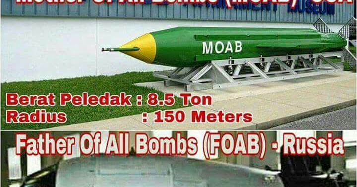 Mengejutkan ! Head To Head Bombs MOAB-USA & FOAB-Russia VS Bom Panci ...