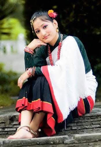 Traditional dress in newar girls