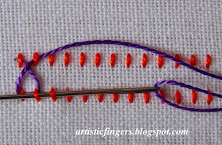 artisticfingers: Stitch tutorial - Threaded stitch
