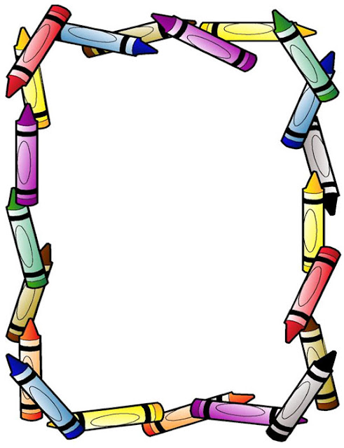 Bordes Decorativos: Bordes decorativos de material escolar para imprimir