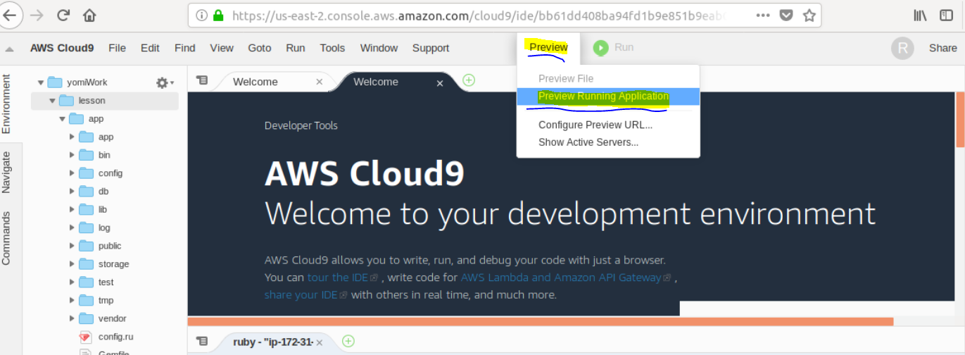 Cloud9 で Ruby on Rails を使おう！！