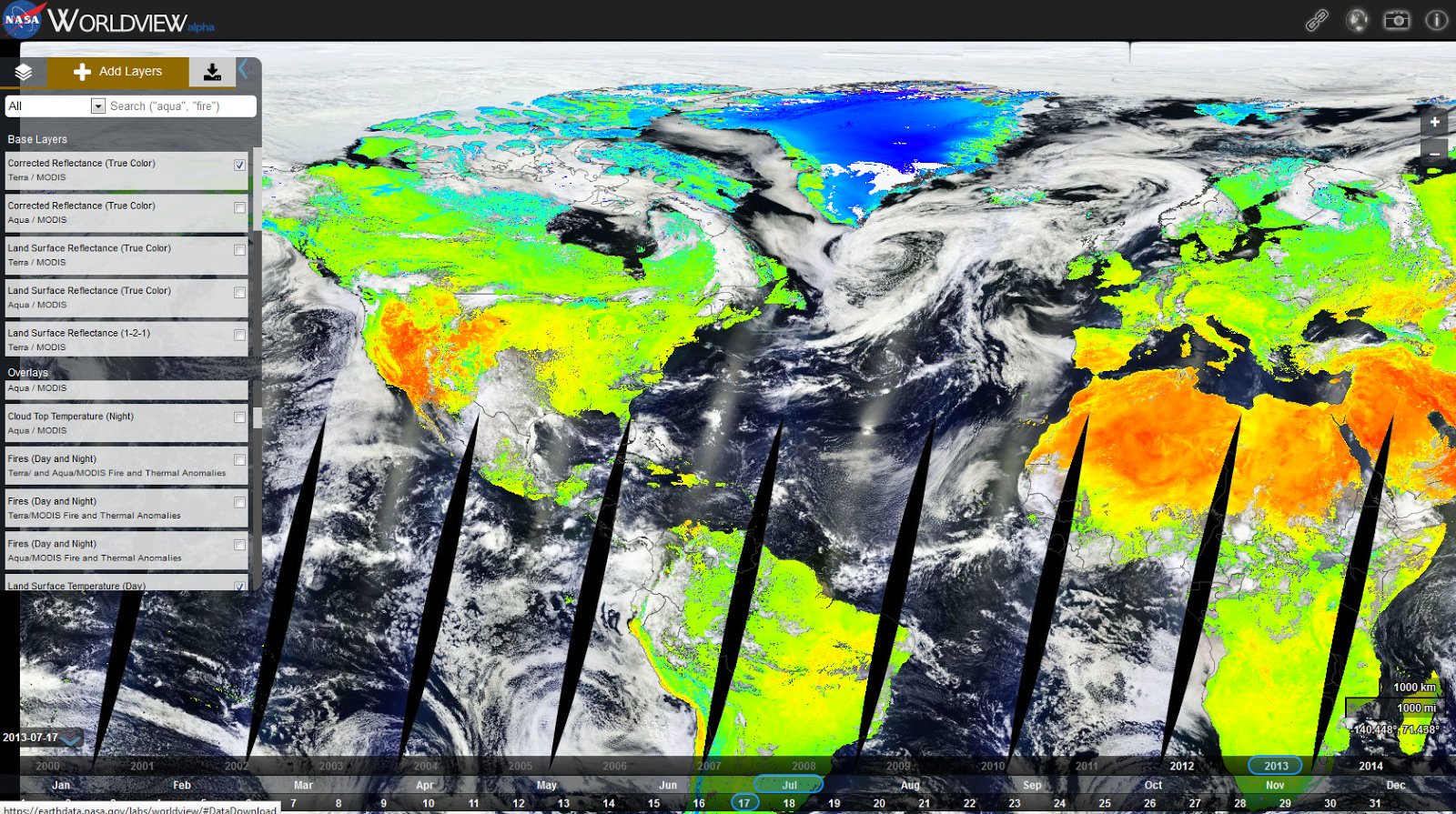 Open Source GIS Blog: An Epic View with NASA's Worldview