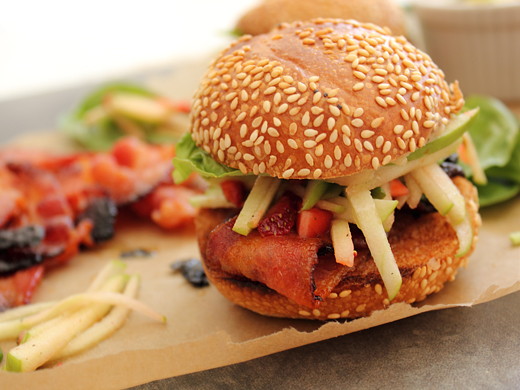 Home Skillet - Cooking Blog: Sriracha-Glazed Bacon and Apple Scallion ...