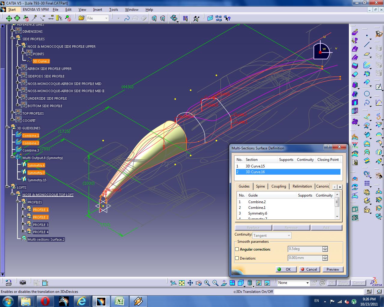 Scratchbuilding a 1/20 scale F1 replica: F1 car design in Catia V5 v