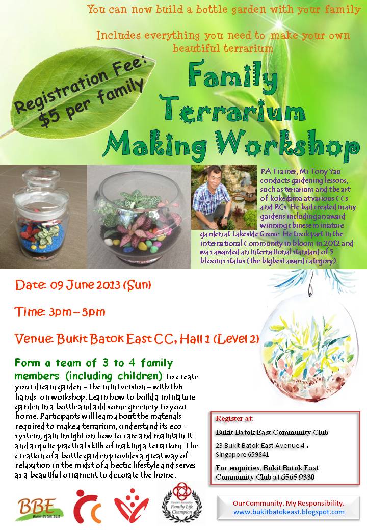 Bukit Batok East - Build. Bond. Engage.: Family Terrarium Making Workshop