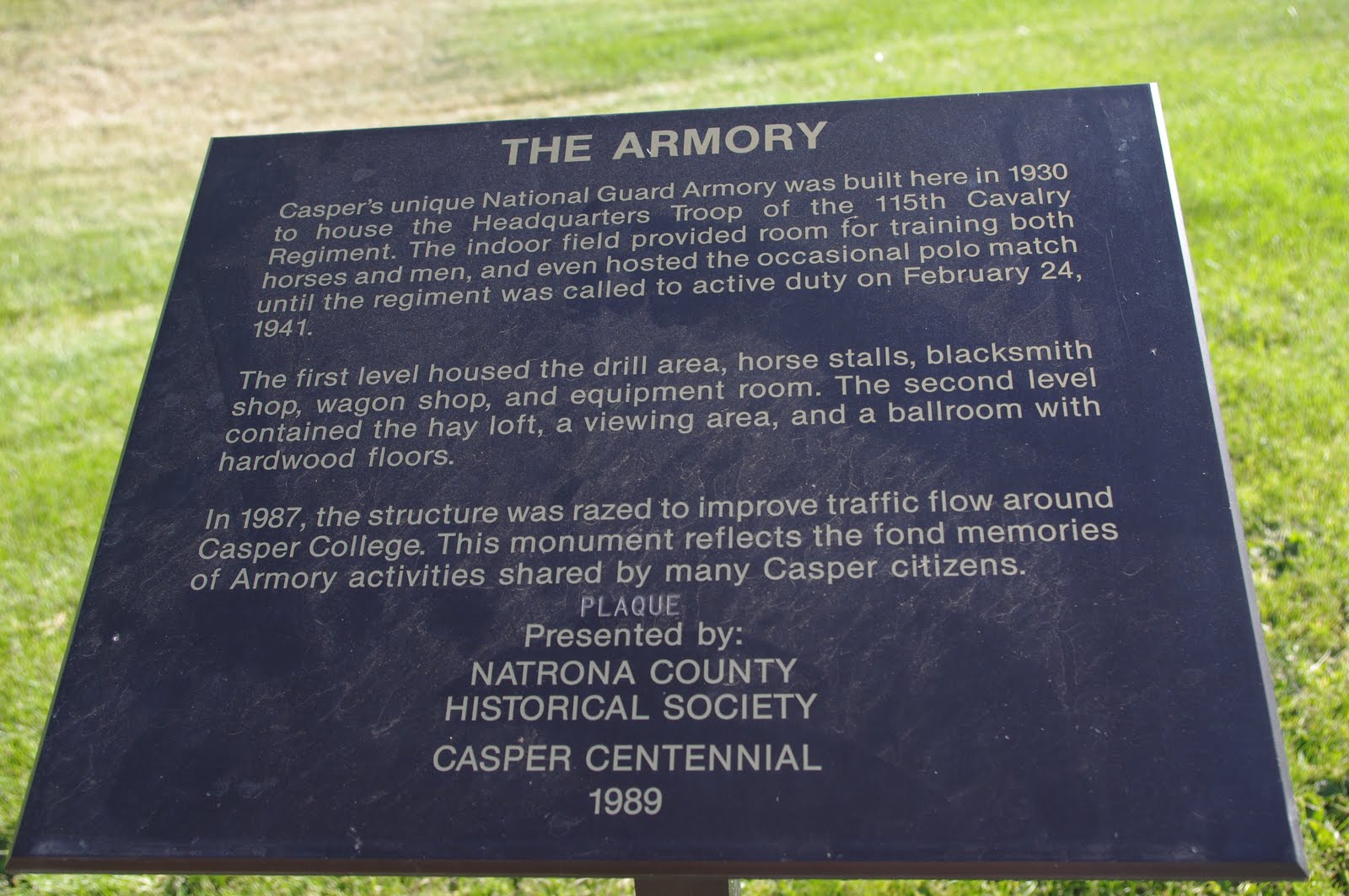 Some Gave All: 115th Cavalry Regiment Armory Monument, Casper Wyoming