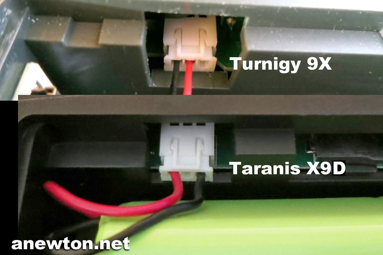 Newton Airlines: Taranis X9D vs Turnigy 9X battery plugs