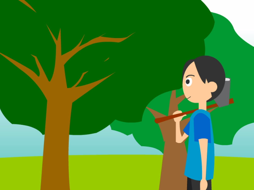 Storyboard animasi penebangan hutan