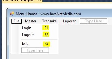Vb .Net - Cara Menciptakan Shortcut Pada Form Sajian Utama - TUTORIAL ...