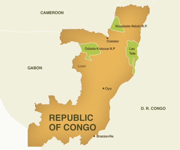 Republik Kongo - Peta geografis Republik Kongo - Geografia Total™