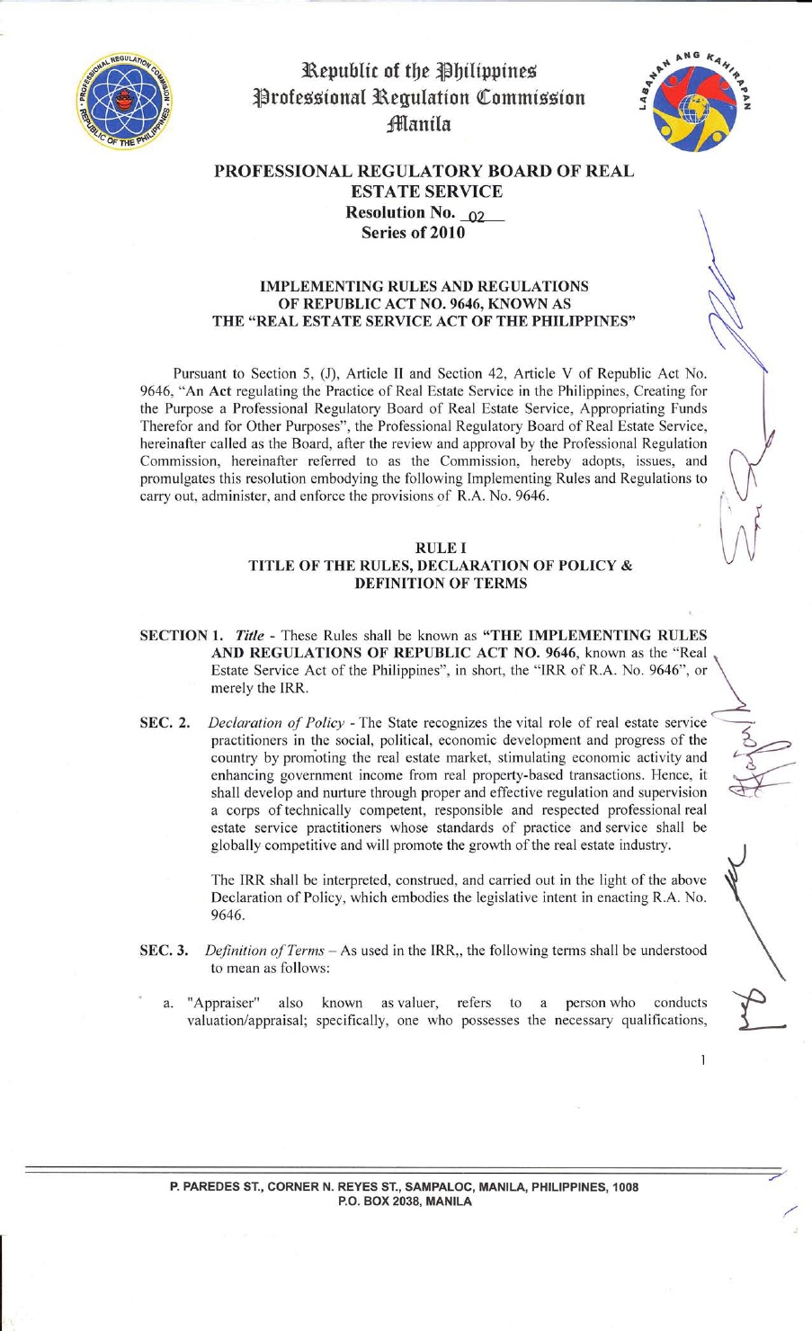 THE PROJECT REVIEW: Information : R.A. 9646-Real Estate Service Act ...