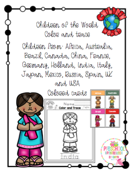 Children of the World ~ Preschool Printables