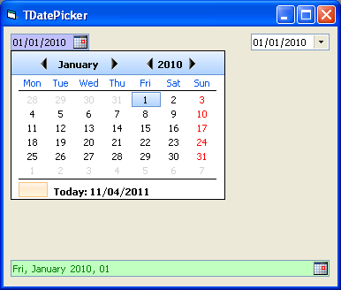 TDatePicker: Ready to Use XP Style Date Picker | VB Solution
