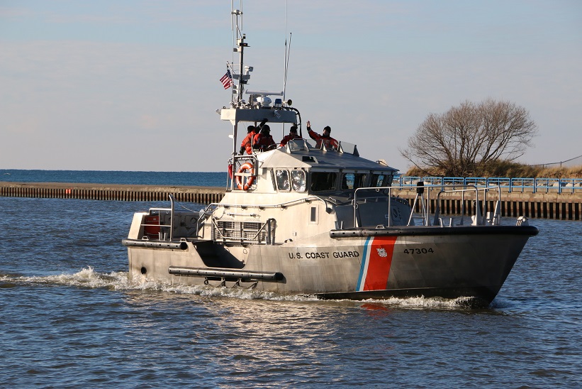 Michigan Exposures: A Coast Guard Boat Returning to Grand Haven