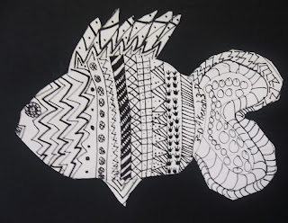 My Blue Art Room: 3rd grade pattern fish