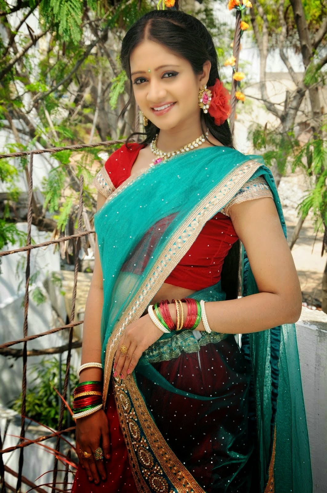 Actress Sandeepthi Photos in Spicy Half Saree - CAP