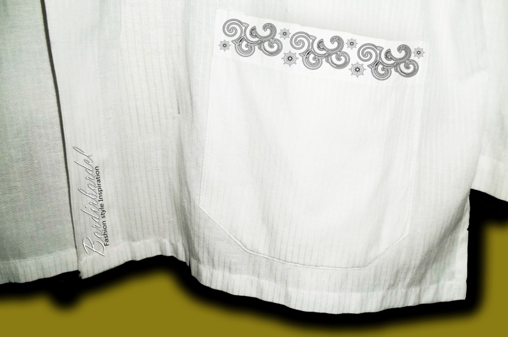 Contoh Motif Bordir pada bagian Saku | bordir