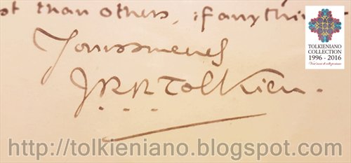 Tolkien collection: Lettera autografa di Tolkien al poeta Alan Rook, 1939