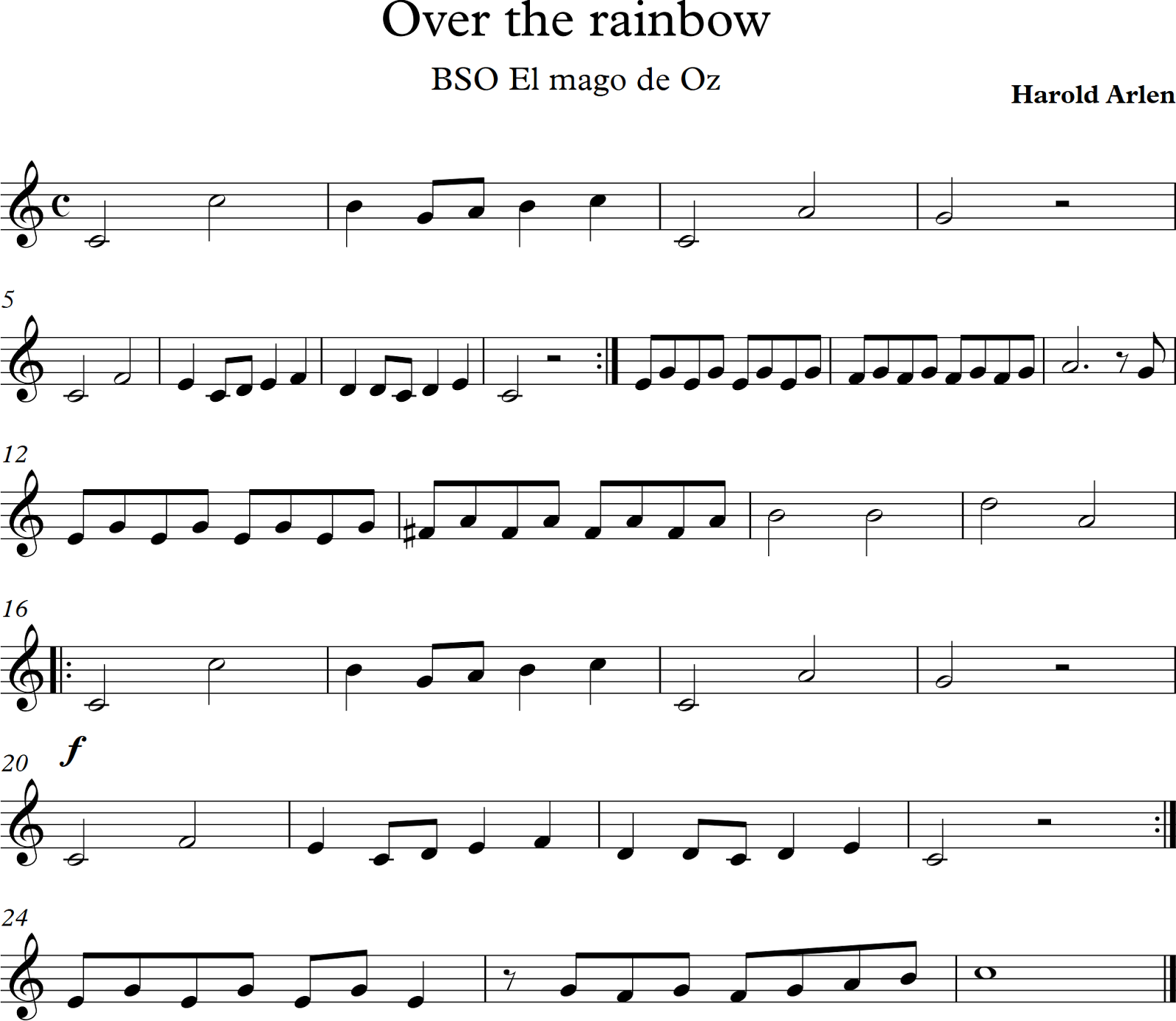 music5: Over the rainbow - Recorder
