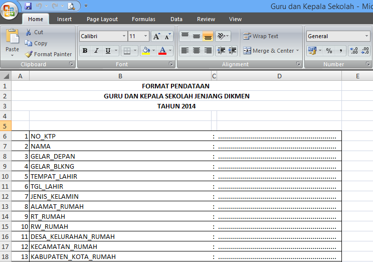 Dapodikmen Dalam Format Excel - Agus Irawan - Portal Pendidikan ...